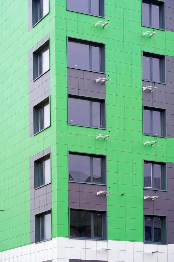 Modern Panel Apartment Building Stock Photo - Image of design, wall ...