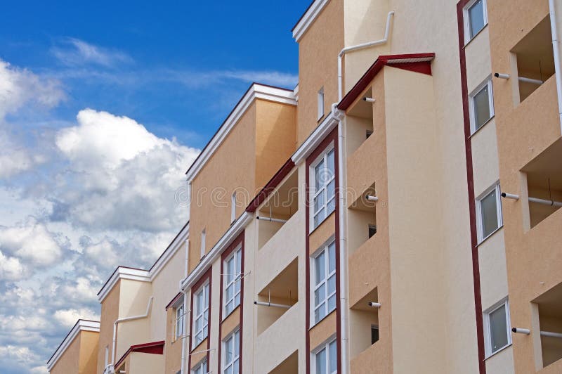 Modern Panel Apartment Building Stock Image - Image of high, window ...