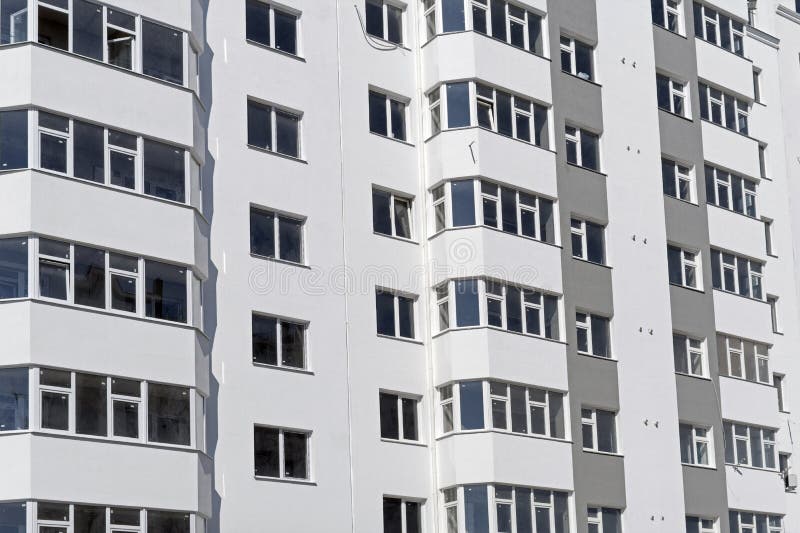 Modern Panel Apartment Building Stock Photo - Image of balcony ...