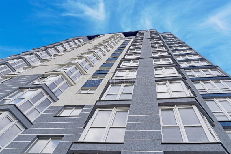 Modern Panel Apartment Building Stock Photo - Image of sunny, high ...
