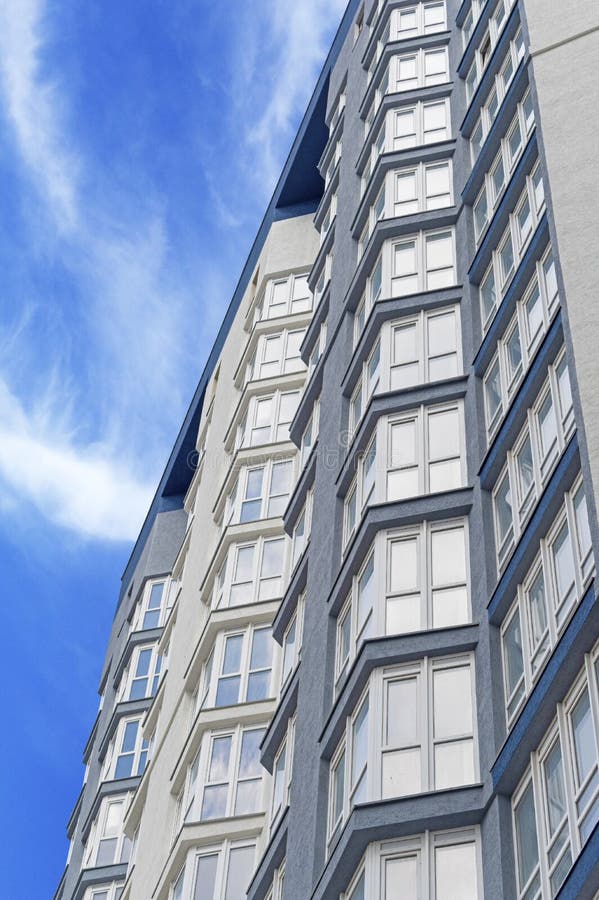 Modern Panel Apartment Building Stock Photo - Image of construction ...