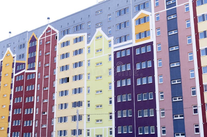 Modern Panel Apartment Building Stock Photo - Image of city, plastic ...