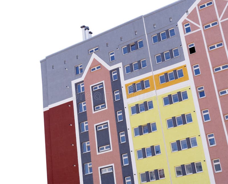 Modern Panel Apartment Building Stock Image - Image of multi ...