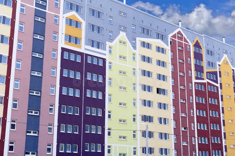 Modern Panel Apartment Building Stock Image - Image of multi, facade ...