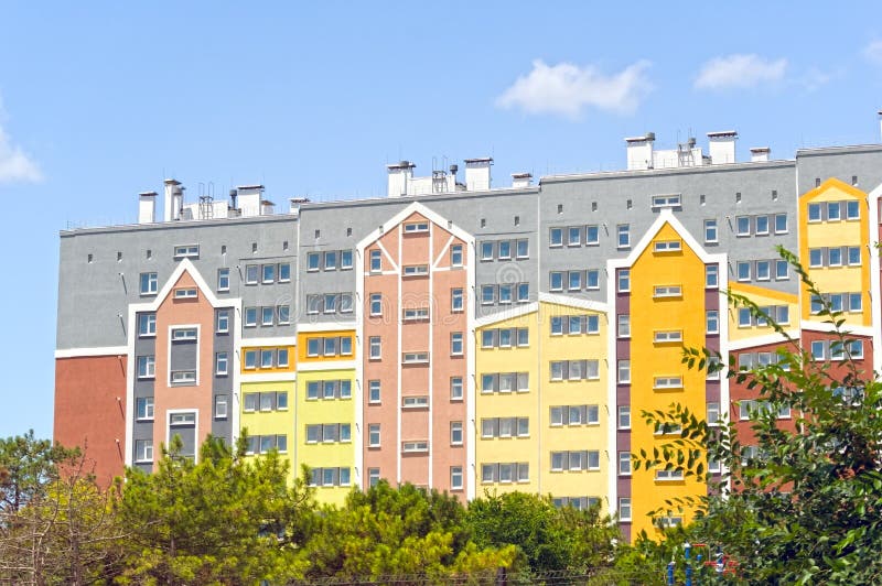 Modern Panel Apartment Building Stock Photo - Image of window, solar ...