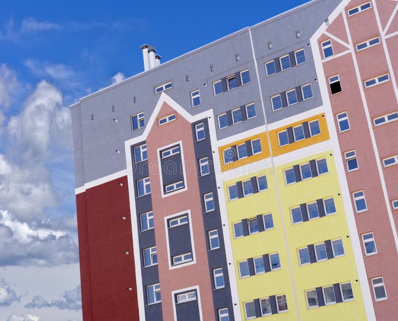 Modern Panel Apartment Building Stock Photo - Image of multicolor ...