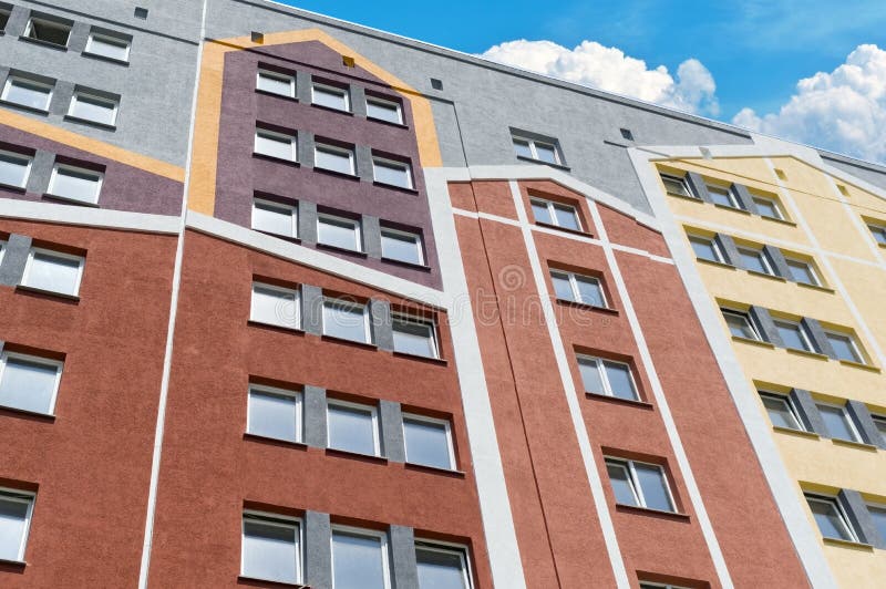 Modern Panel Apartment Building Stock Image - Image of solar, white ...