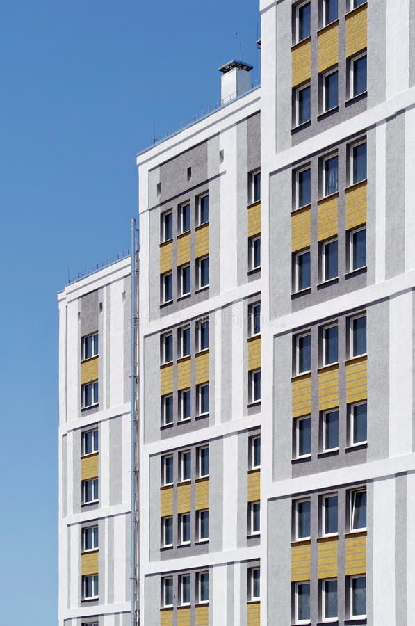 Modern Panel Apartment Building Stock Photo - Image of technology ...