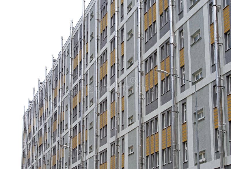 Modern Panel Apartment Building Stock Photo - Image of high, street ...