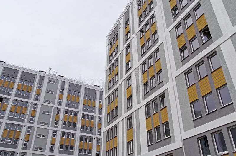 Modern Panel Apartment Building Stock Image - Image of wall, multicolor ...