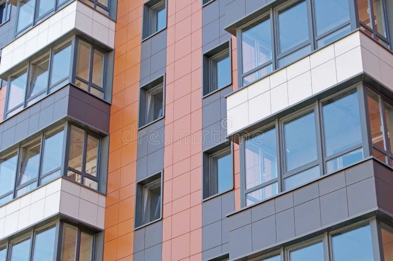 Modern Panel Apartment Building Stock Image - Image of construction ...