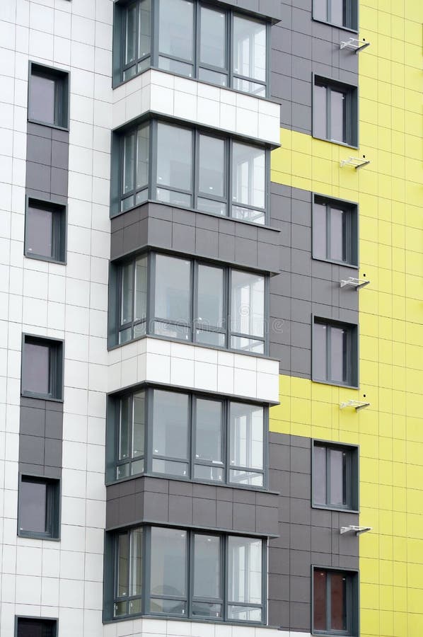 Modern Panel Apartment Building Stock Photo - Image of ventilated ...