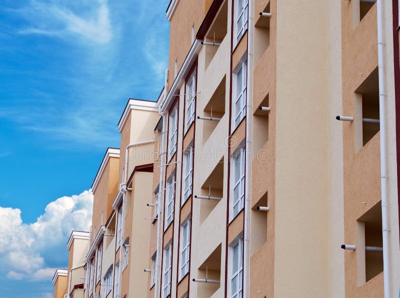 Modern Panel Apartment Building Stock Photo - Image of multi, sunny ...