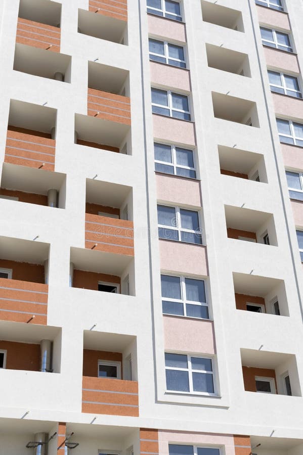 Modern Panel Apartment Building Stock Photo - Image of high ...