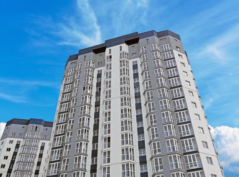 Modern Panel Apartment Building Stock Image - Image of modern, sunny ...