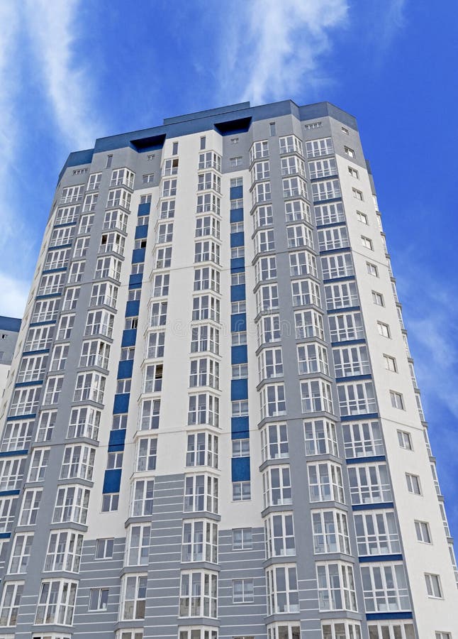 Modern Panel Apartment Building Stock Image - Image of wall, panels ...