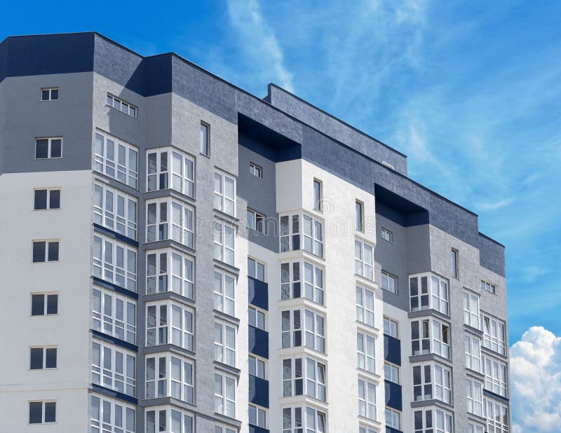 Modern Panel Apartment Building Stock Photo - Image of street ...