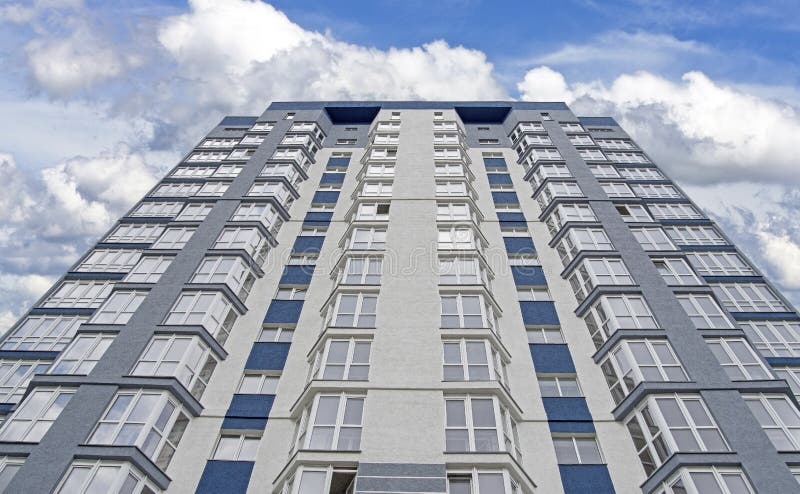 Modern Panel Apartment Building Stock Image - Image of panels, street ...