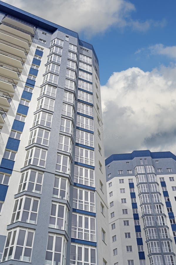 Modern Panel Apartment Building Stock Photo - Image of ventilated ...
