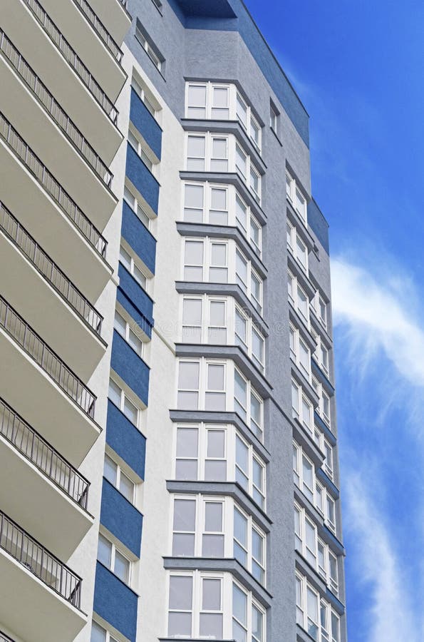 Modern Panel Apartment Building Stock Image - Image of apartment ...
