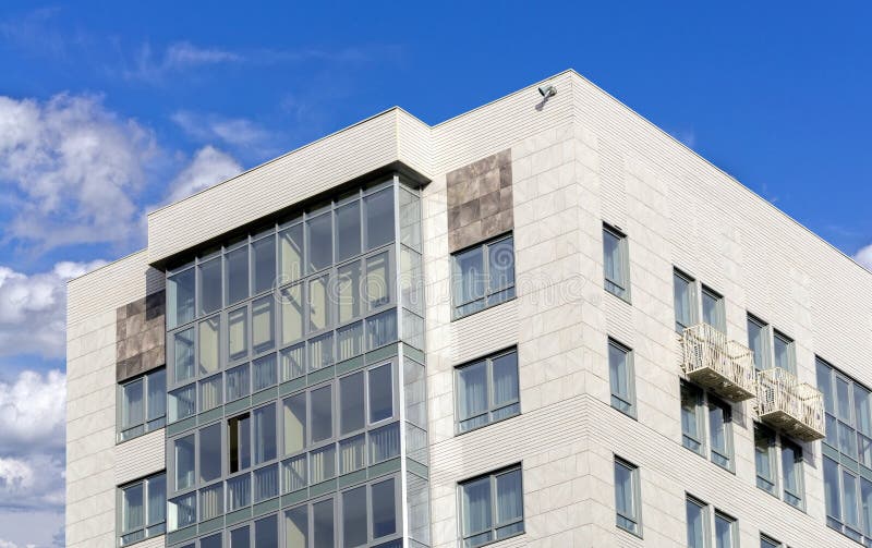 Modern Panel Apartment Building Stock Image - Image of house, windows ...