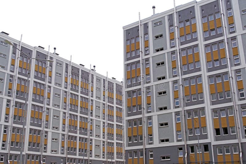 Modern Panel Apartment Building Stock Image - Image of technology ...