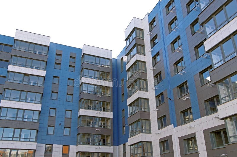 Modern Panel Apartment Building Stock Image - Image of background ...