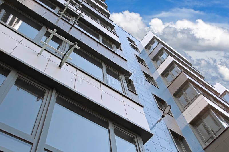 Modern Panel Apartment Building Stock Image - Image of sunny ...