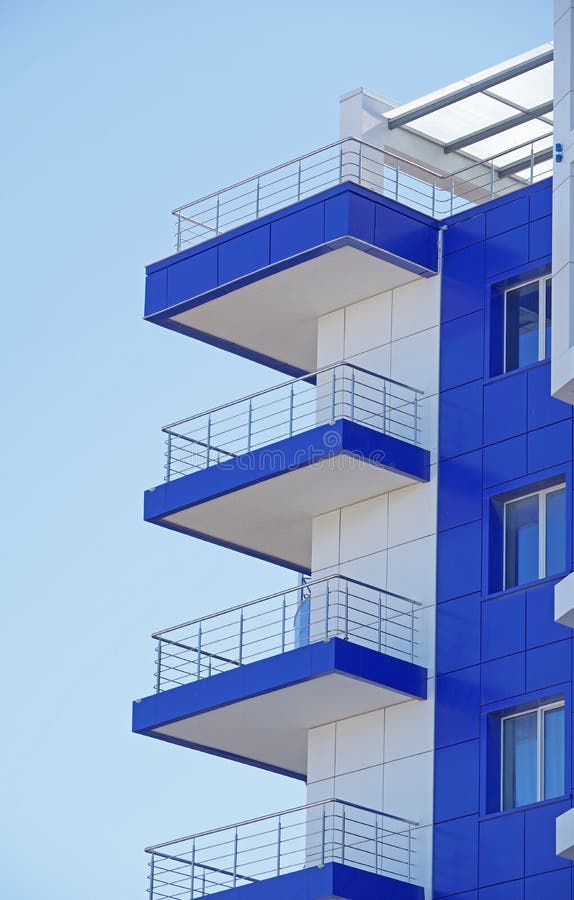 Modern Panel Apartment Building Stock Photo - Image of facade ...