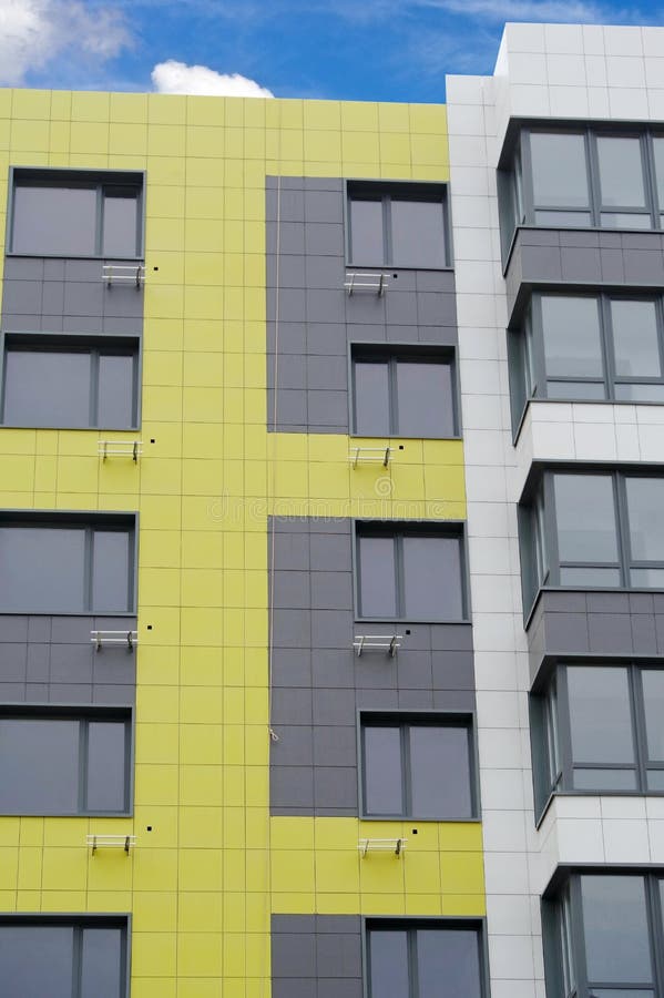 Modern Panel Apartment Building Stock Image - Image of modern, sunny ...