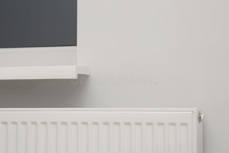 Modern Radiator Wall Under Window Indoors Central Heating System Stock ...