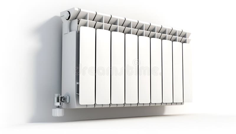 Modern Panel Radiator on White Background. Heating System Stock ...