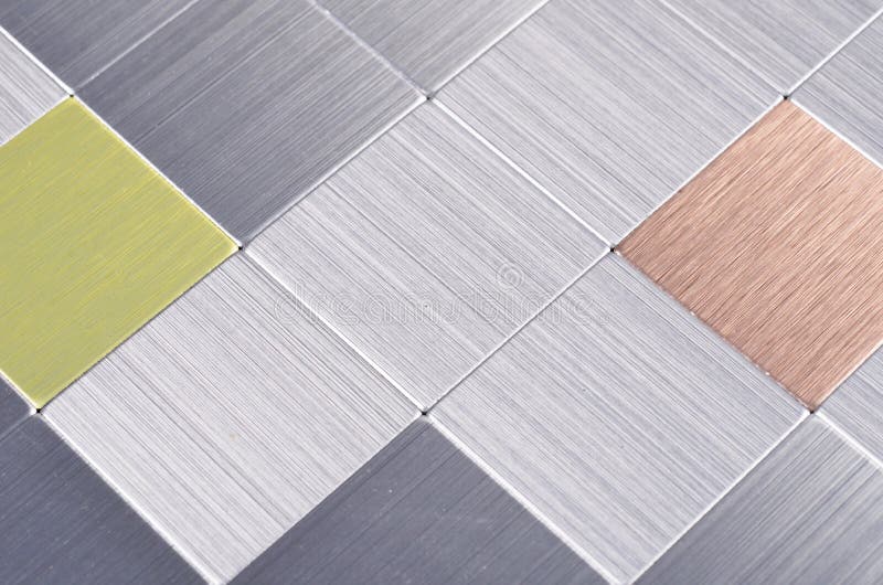 Modern Panel Shiny Silver Colored Metal Plates Grid Wall Stock Photos ...