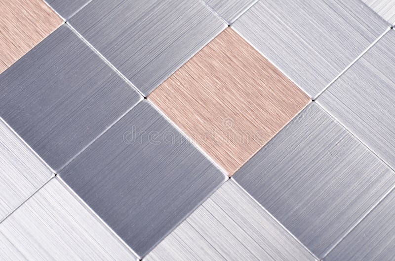 Modern Panel Shiny Silver Colored Metal Plates Grid Wall Stock Photos ...