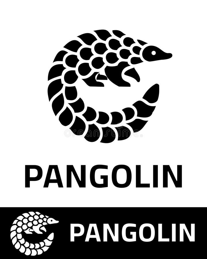 A Modern Pangolin Logo Featuring a Curled, Stylized Design with a ...