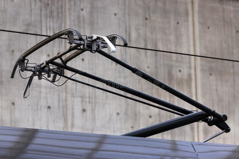 Modern Pantograph on a Train Stock Photo - Image of transportation ...
