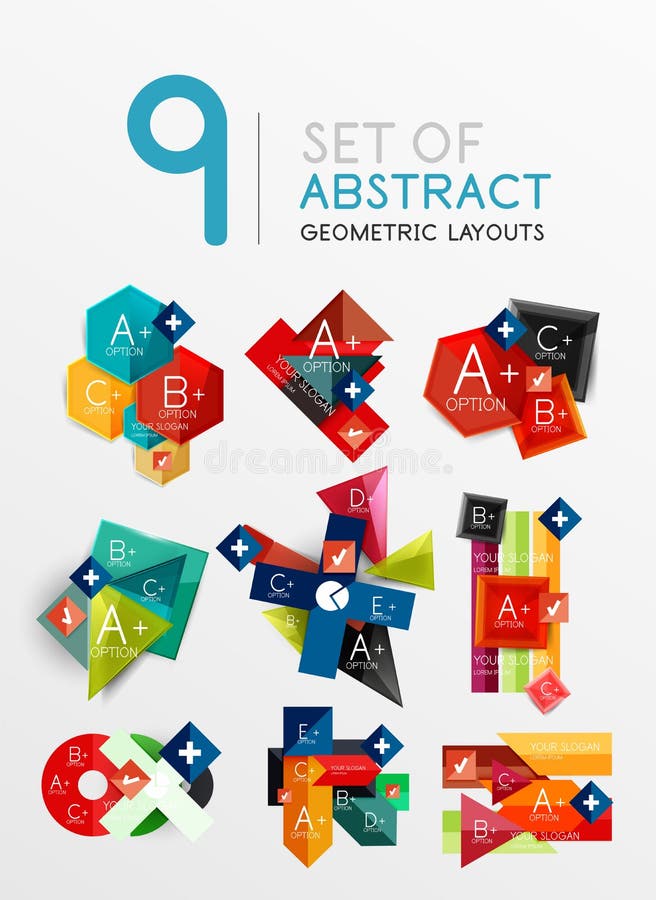 Modern Paper Info Banner Layout Set Stock Vector - Illustration of ...