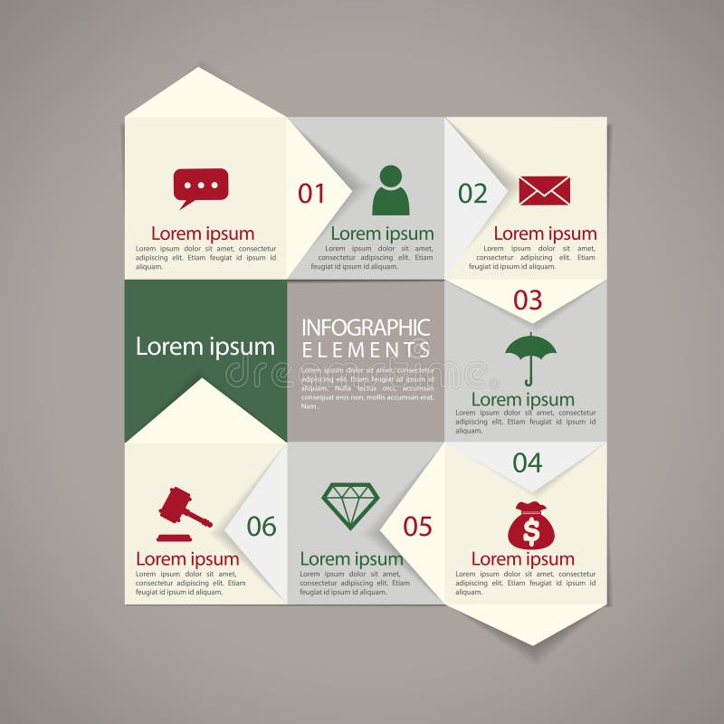 Modern Paper Texture Flowchart Infographic Elements Stock Vector ...