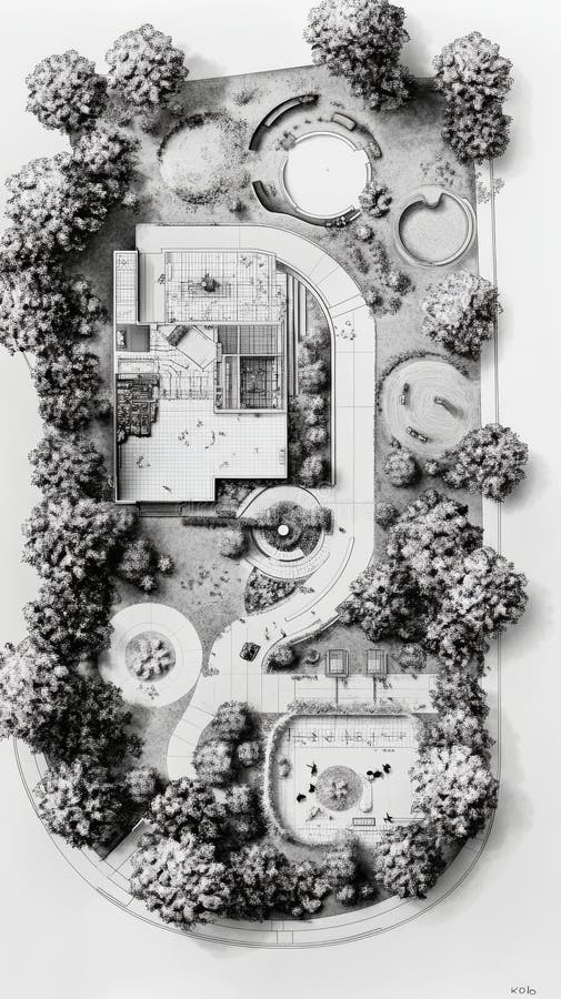 Modern Park Floor Plan for Urban Development and Landscape Design ...