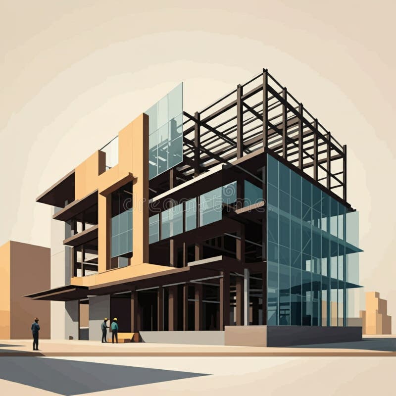 A Modern, Partially Constructed Building with a Steel Framework and ...
