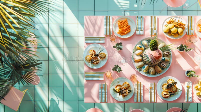 Modern Party Layout with Trendy Pattern Grid Stock Illustration ...