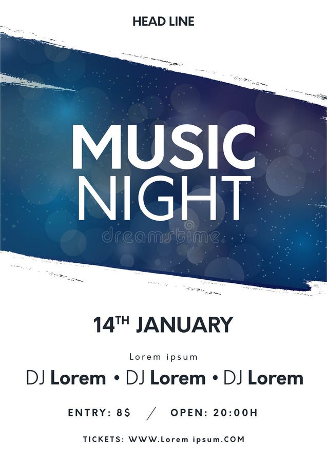 Modern Party Poster with Brush Stroke Vector Illustration Stock Vector ...