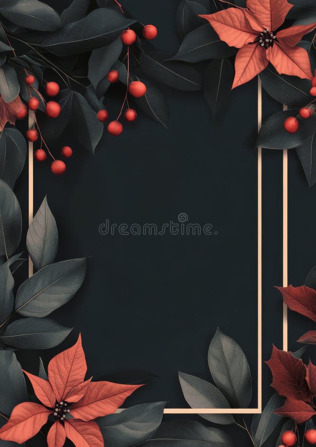 Modern Party Poster for Christmas, Winter Holidays with Festive Frame ...