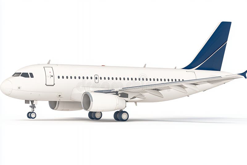 Modern Passenger Airplane Side View Stock Illustration - Illustration ...