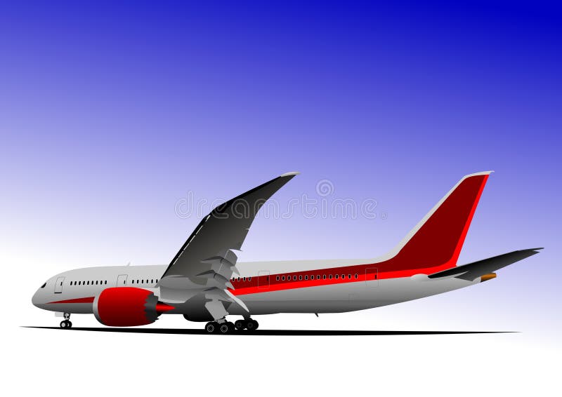 Modern Passenger Airplane Standing on the Ground Stock Illustration ...