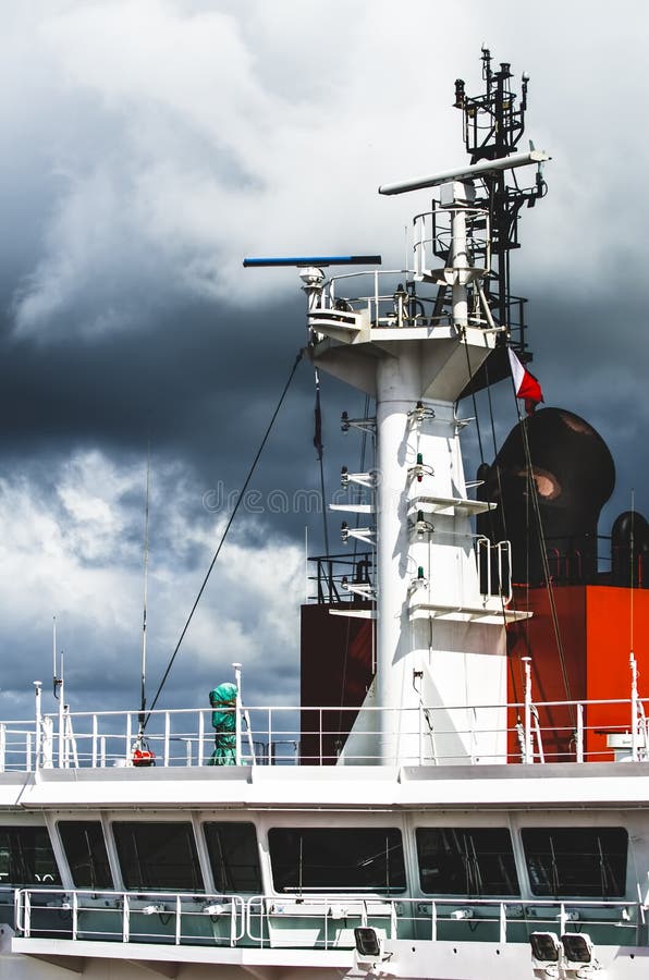 Control Navigation Radar Set of Antennas Cruise Ship. Stock Image ...