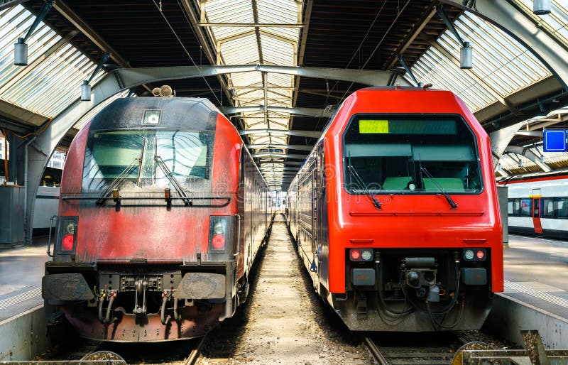 Passenger Trains at Zurich Main Station in Switzerland Editorial Stock ...