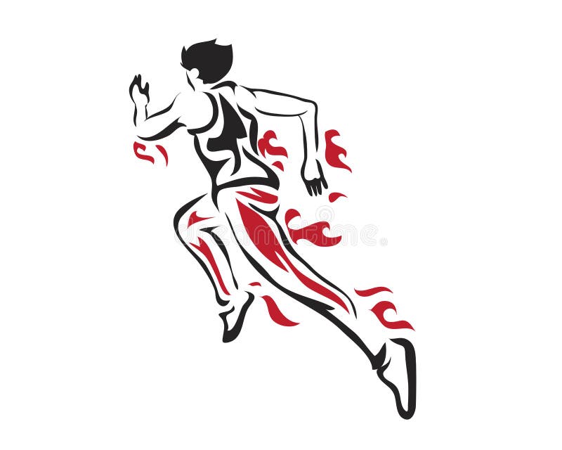 Modern Passionate Runner Silhouette in Action Logo Stock Vector ...