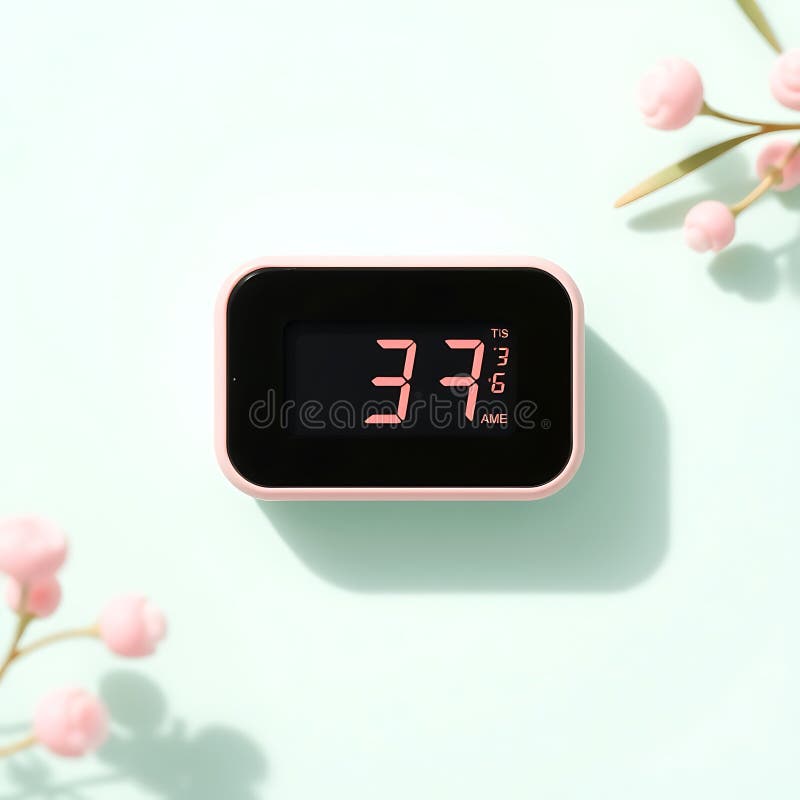 A Modern Pastel Pink Digital Thermometer with a Rapid Reading Function ...