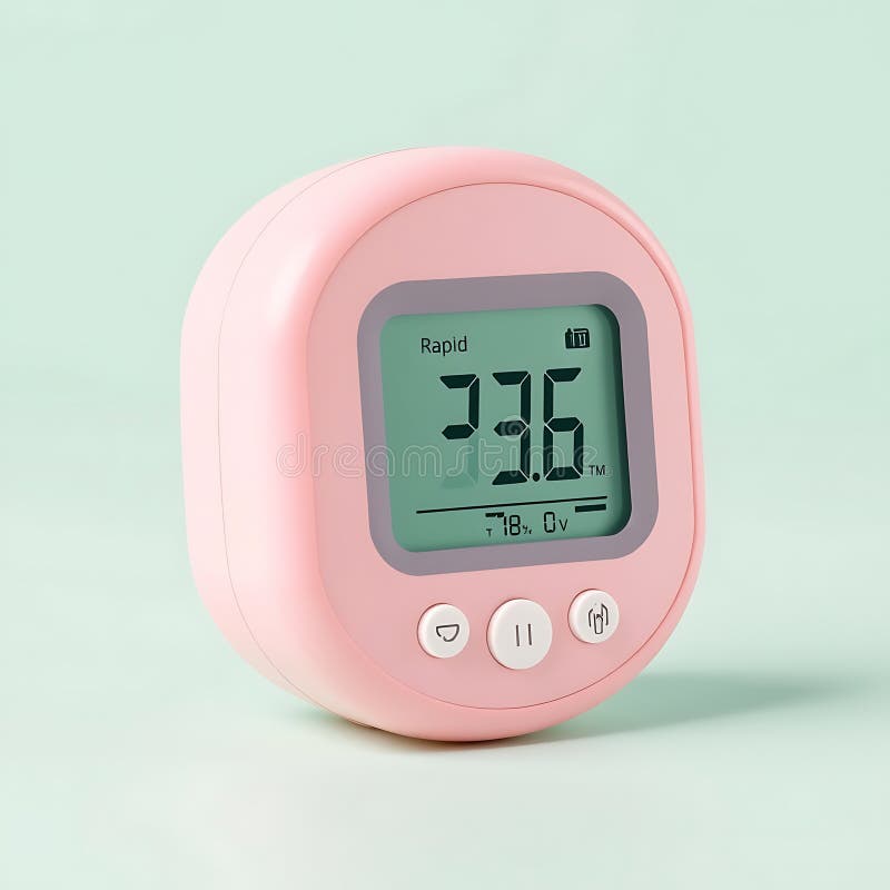 A Modern Pastel Pink Digital Thermometer with a Rapid Reading Function ...